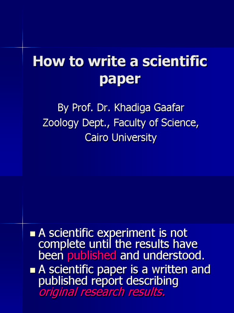 How To Write A Scientific Paper | PDF | Science | Citation