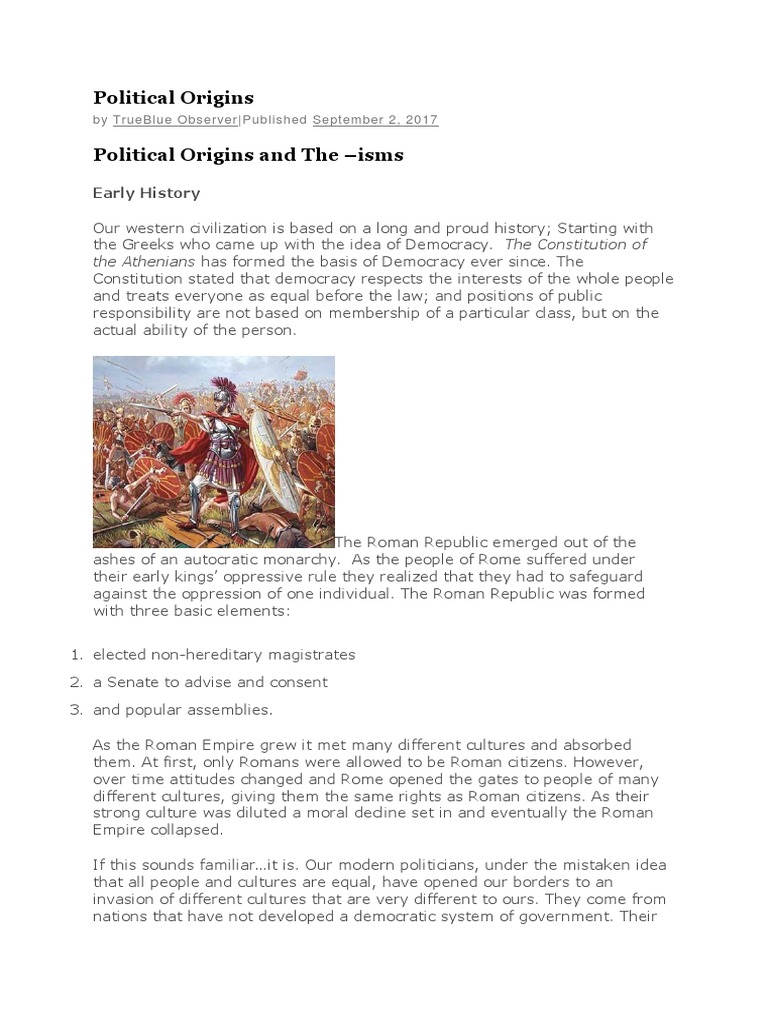 Political Origins Political Origins and The - Isms: Early History | PDF ...