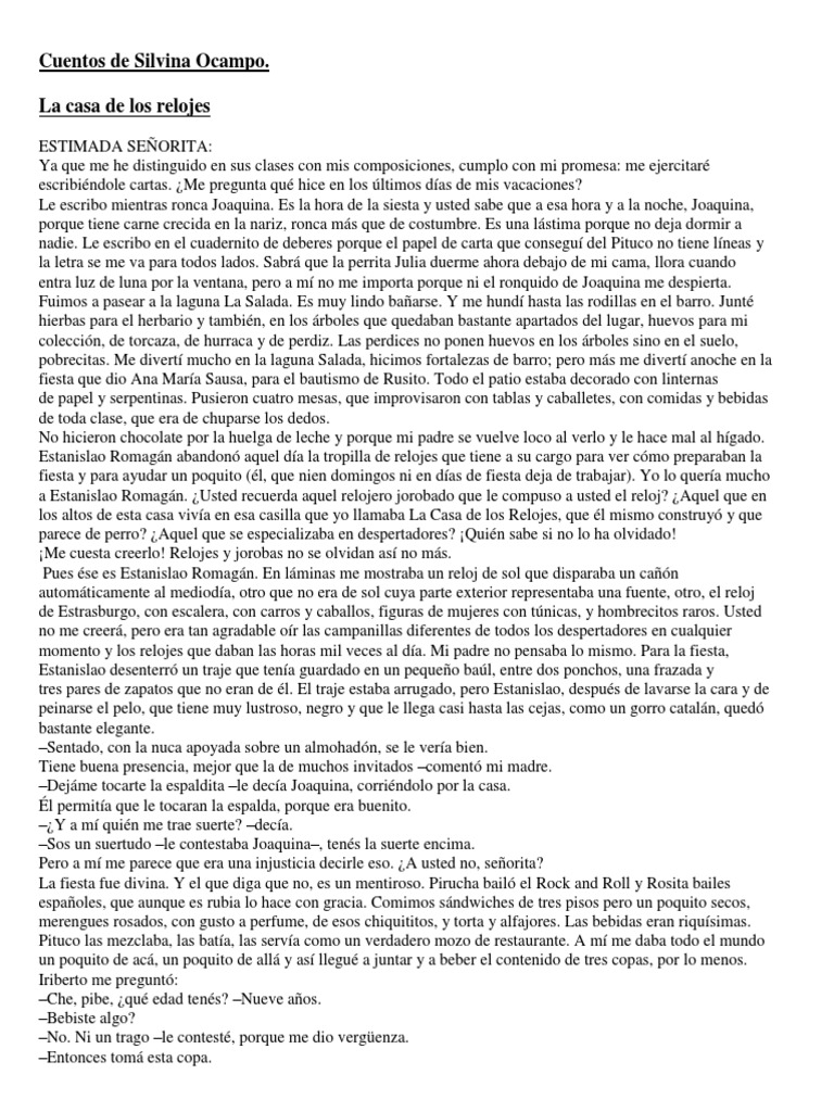 Cuentos Silvina Ocampo | PDF | Caballos | Ropa