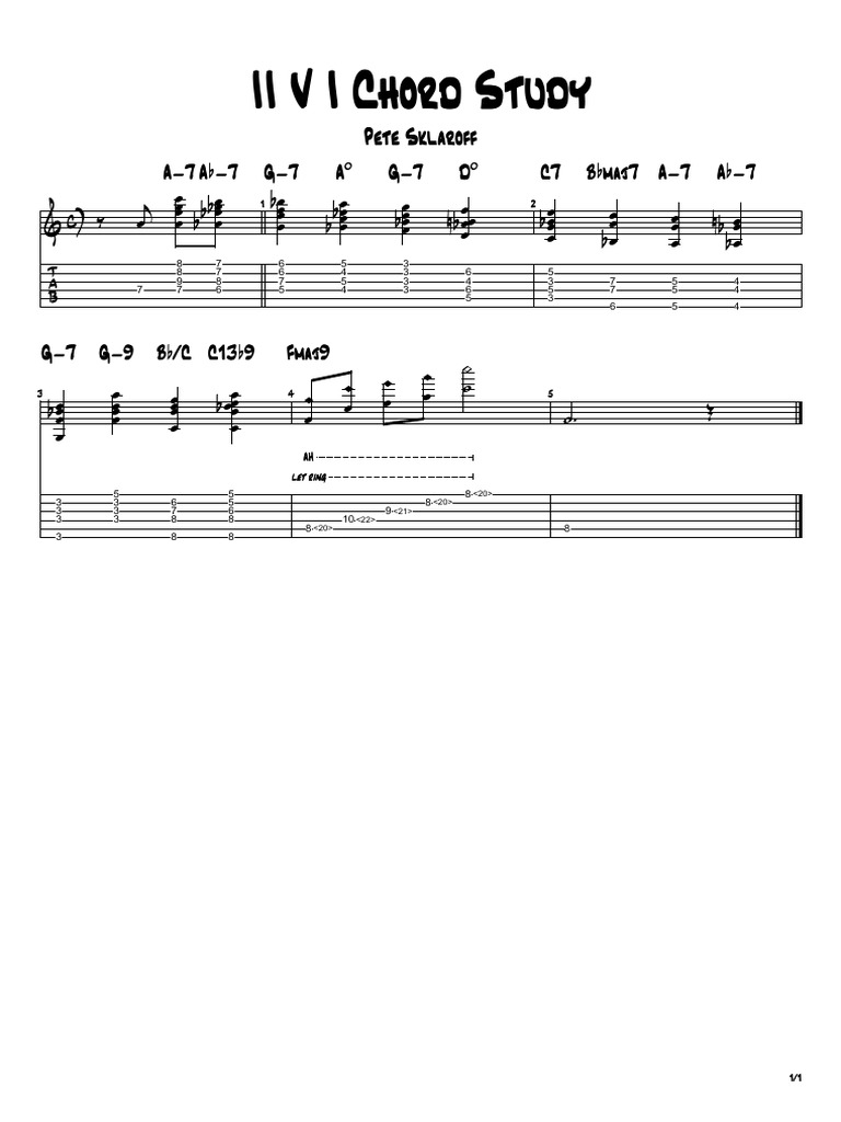 II V I Chord Study II V I Chord Study: Pete Sklaroff Pete Sklaroff | PDF