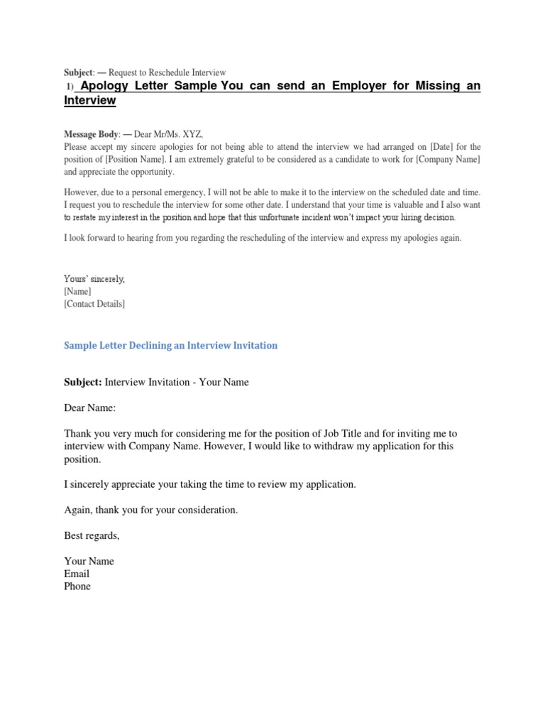 Interview Letters | PDF | Job Interview | Employment