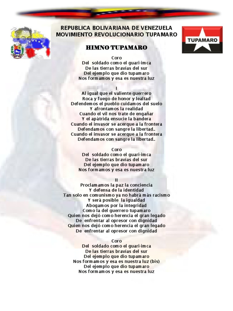 Himno del Movimiento Tupamaro | PDF