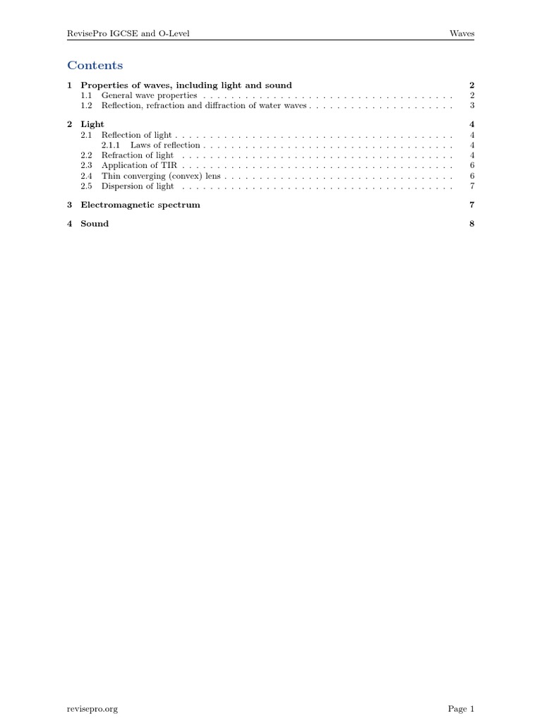 IGCSE Physics Waves | Download Free PDF | Lens (Optics) | Waves