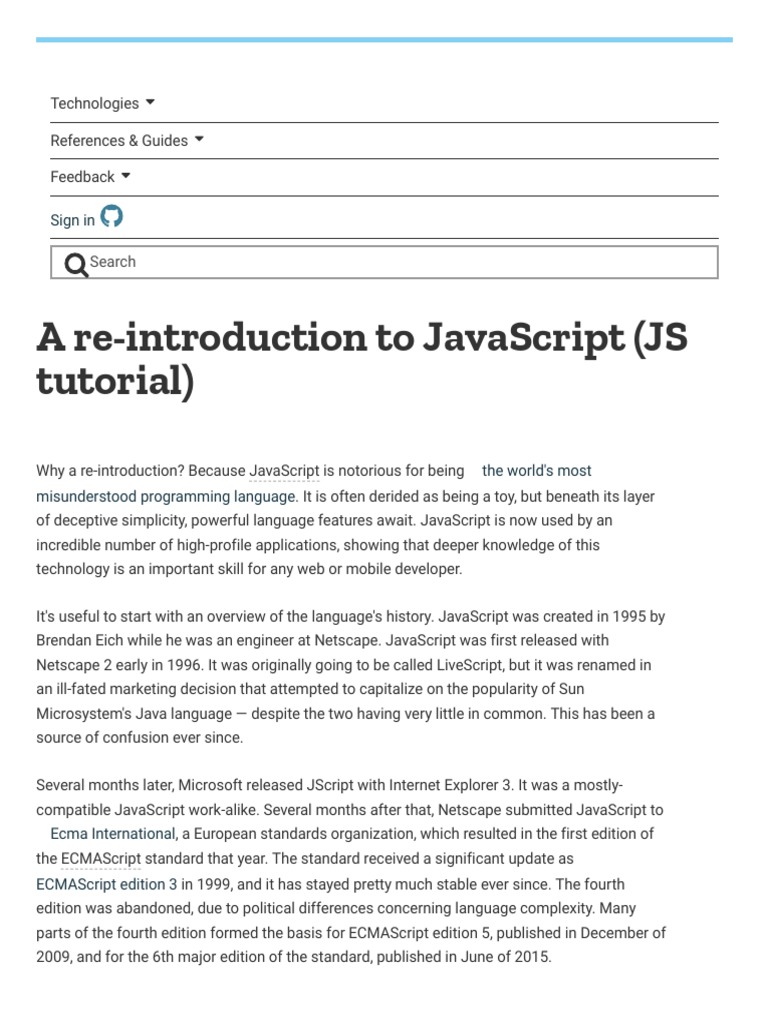 A Re Introduction To Javascript Js Tutorial Search Download Free Pdf Scope Computer