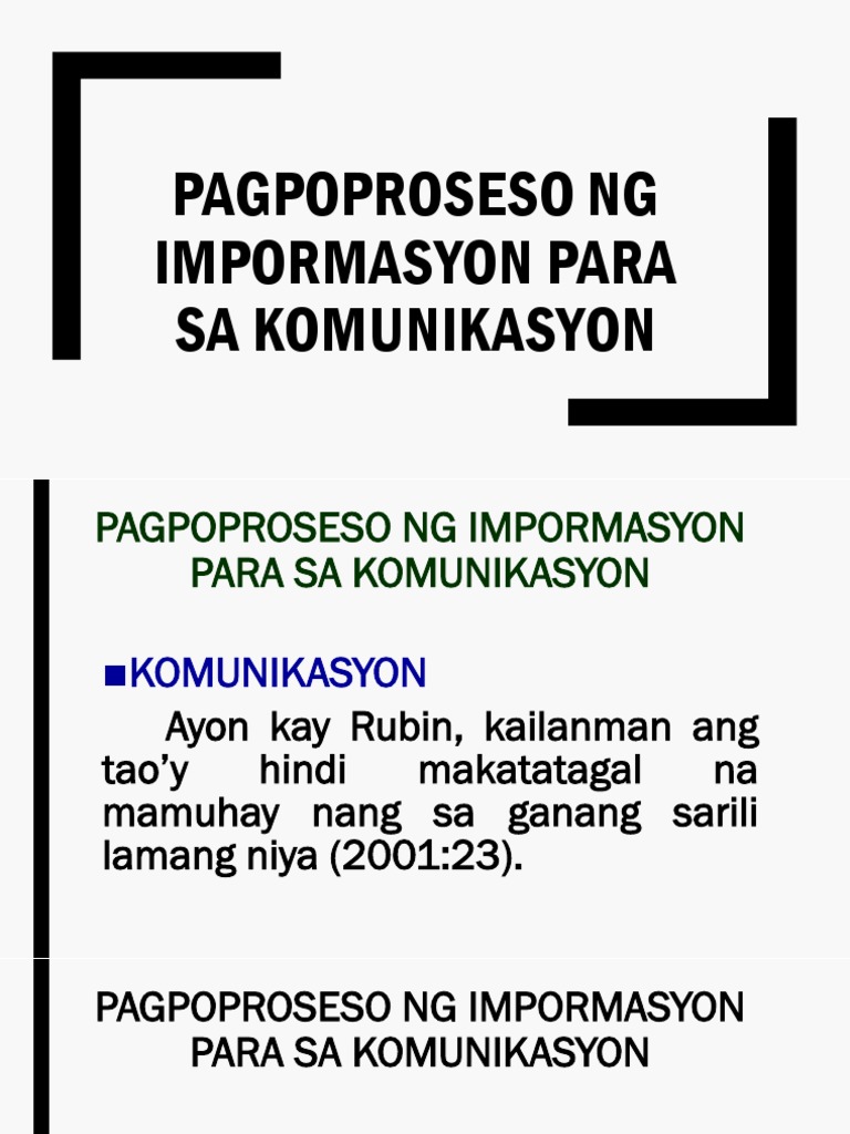 Pagpoproseso NG Impormasyon para Sa Komunikasyon | PDF