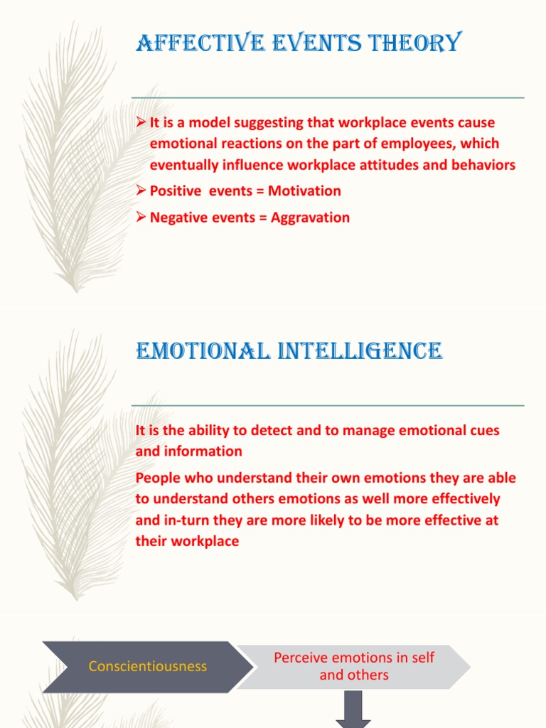 4 - Affective Events Theory and Emotional Intelligence | PDF