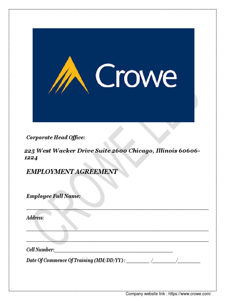 Employment Offer Letter From Crowe | PDF | Overtime | Sick Leave