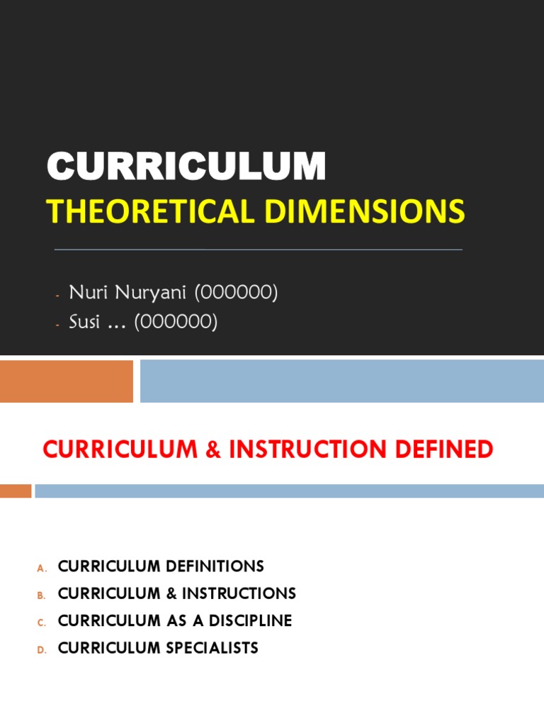 Curriculum - Theoretical Dimensions | PDF | Curriculum | Expert