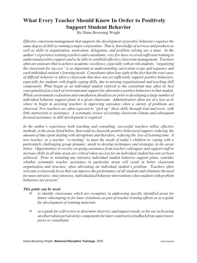 Every Teacher Should Know | PDF | Classroom Management | Teachers