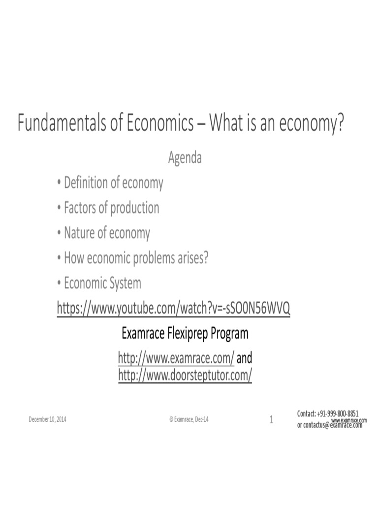 Basics of Economy | PDF | Economics | Economies