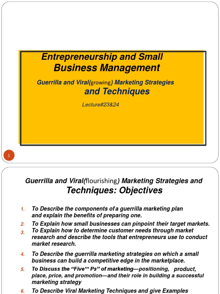 Business Management: Entrepreneurship and Small | PDF | Pricing | Marketing