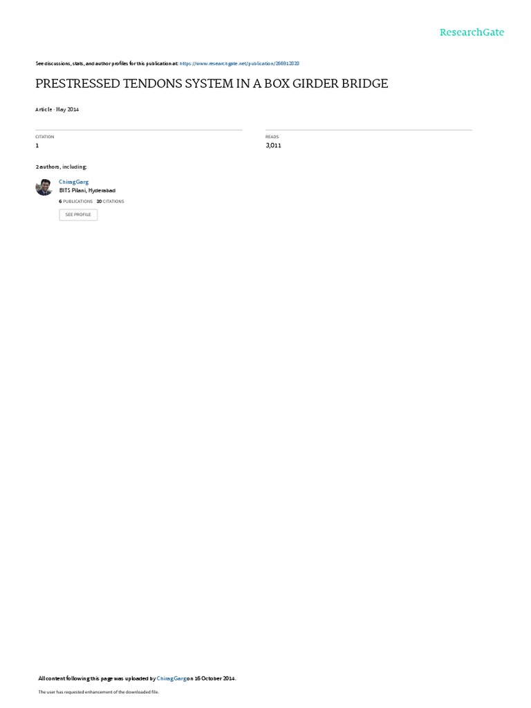 Prestressed Tendons System in A Box Girder Bridge: Article | PDF ...