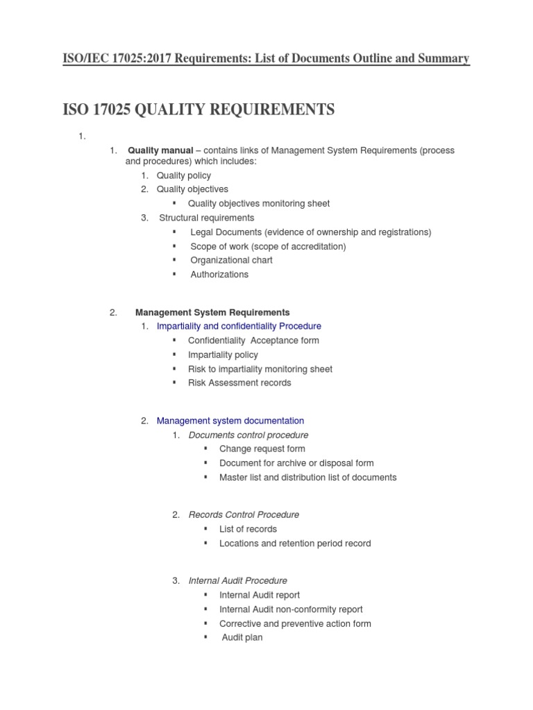 ISO/IEC 17025:2017 Document Summary | PDF | Verification And Validation ...