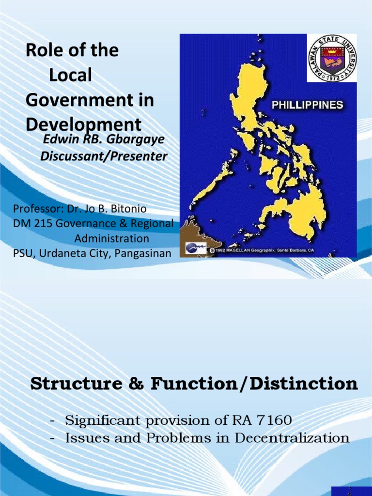 The Role of Local Governments in Development: An Analysis of the ...