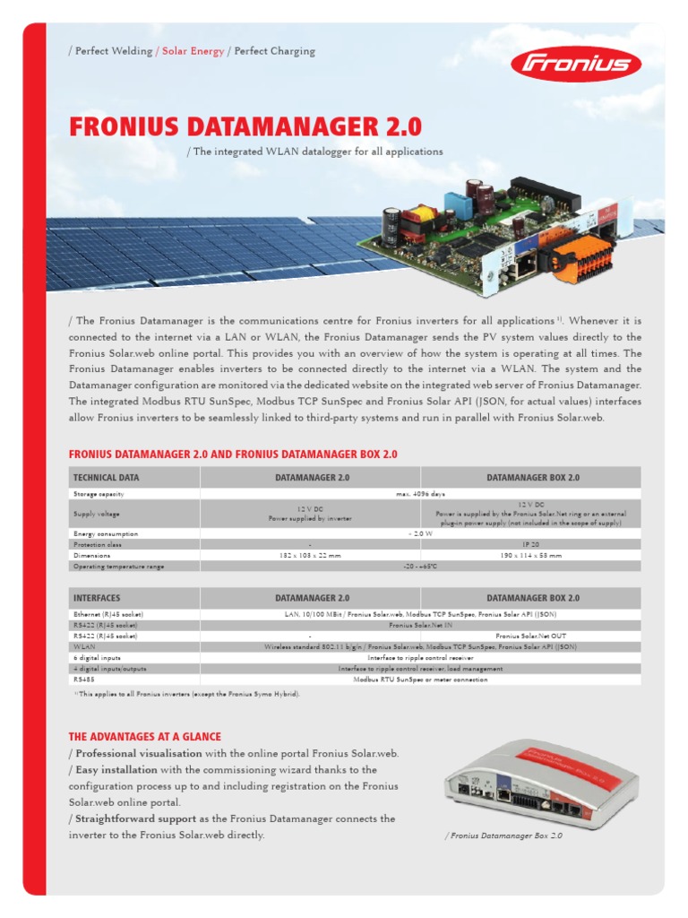 Fronius Datamanager 2.0: / Solar Energy | PDF | Wireless Lan ...