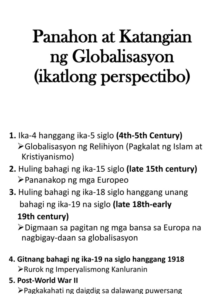 Perspektibo NG Globalisasyon | PDF