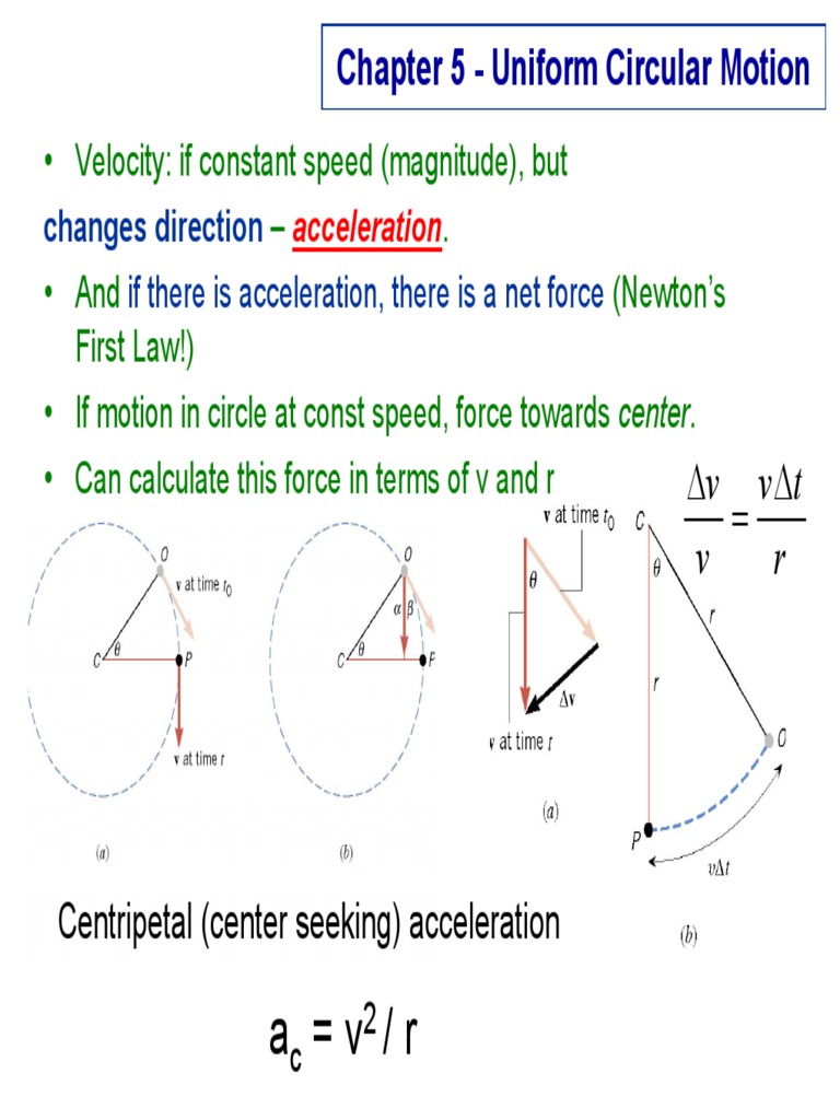Chapter 5 - Uniform Circular Motion | PDF | Acceleration | Force