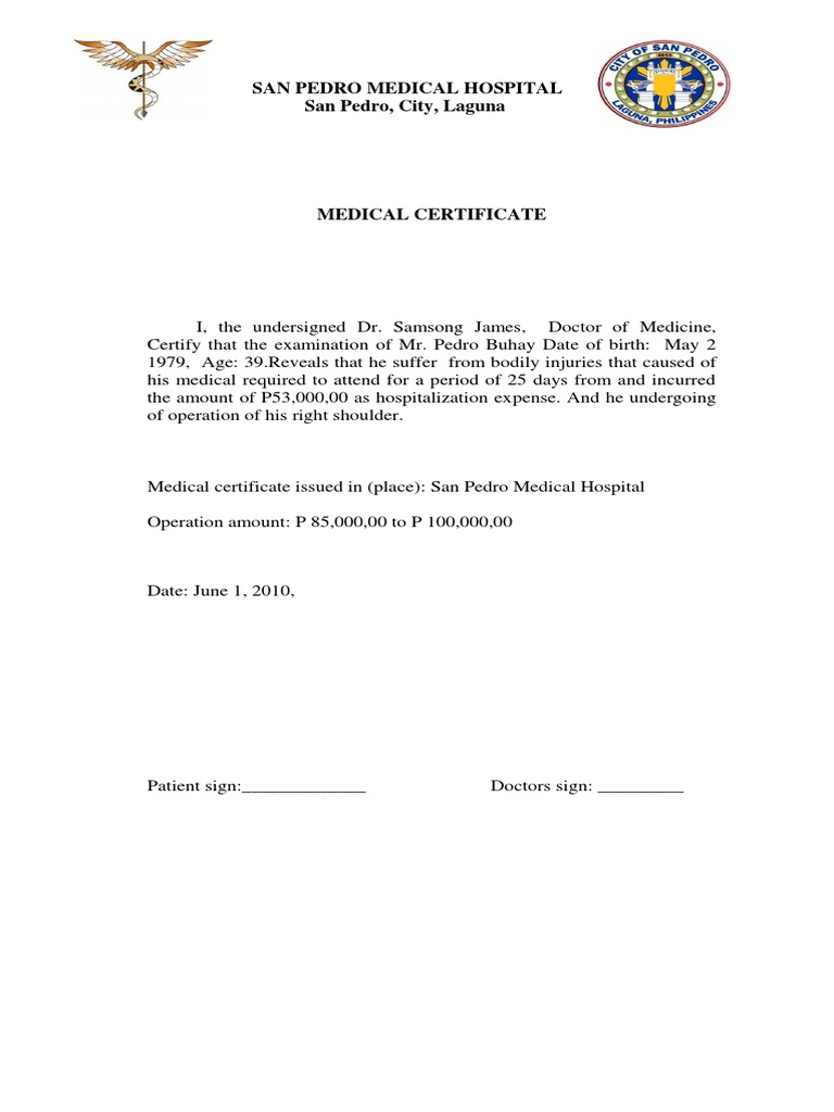 Medical | PDF | Physical Examination | Affidavit