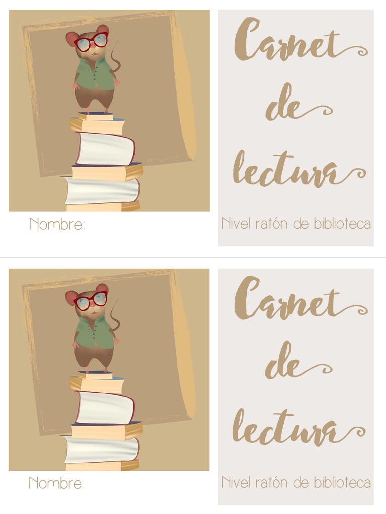 Carnet de Lectura Ratón de Biblioteca | PDF