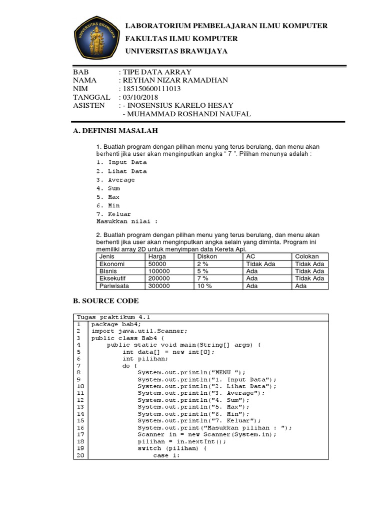 Template Laporan | PDF | Computer Programming | Teaching Mathematics