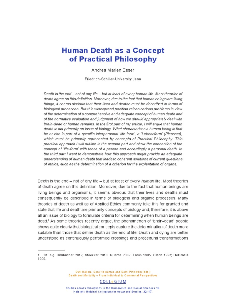 Human Death As A Concept of Practical Philosophy PDF | PDF | Death ...