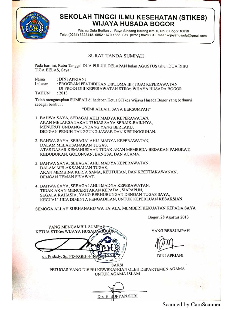 Surat Sumpah PDF | PDF