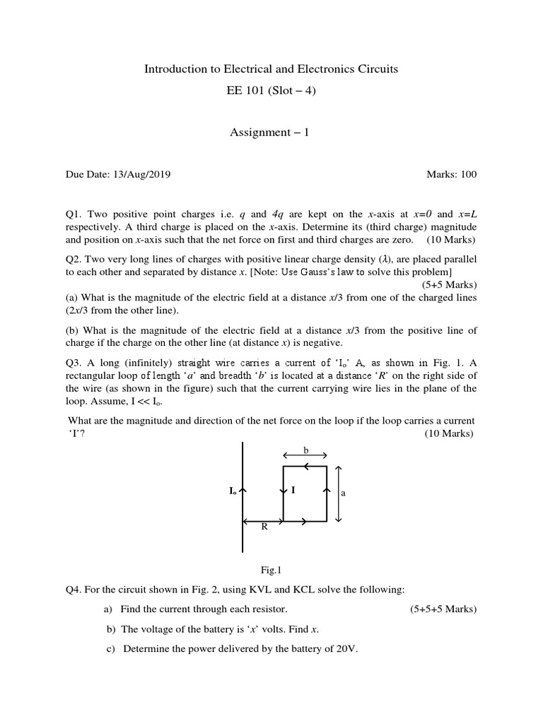 Assignment 1 | PDF | Electric Charge | Electric Field