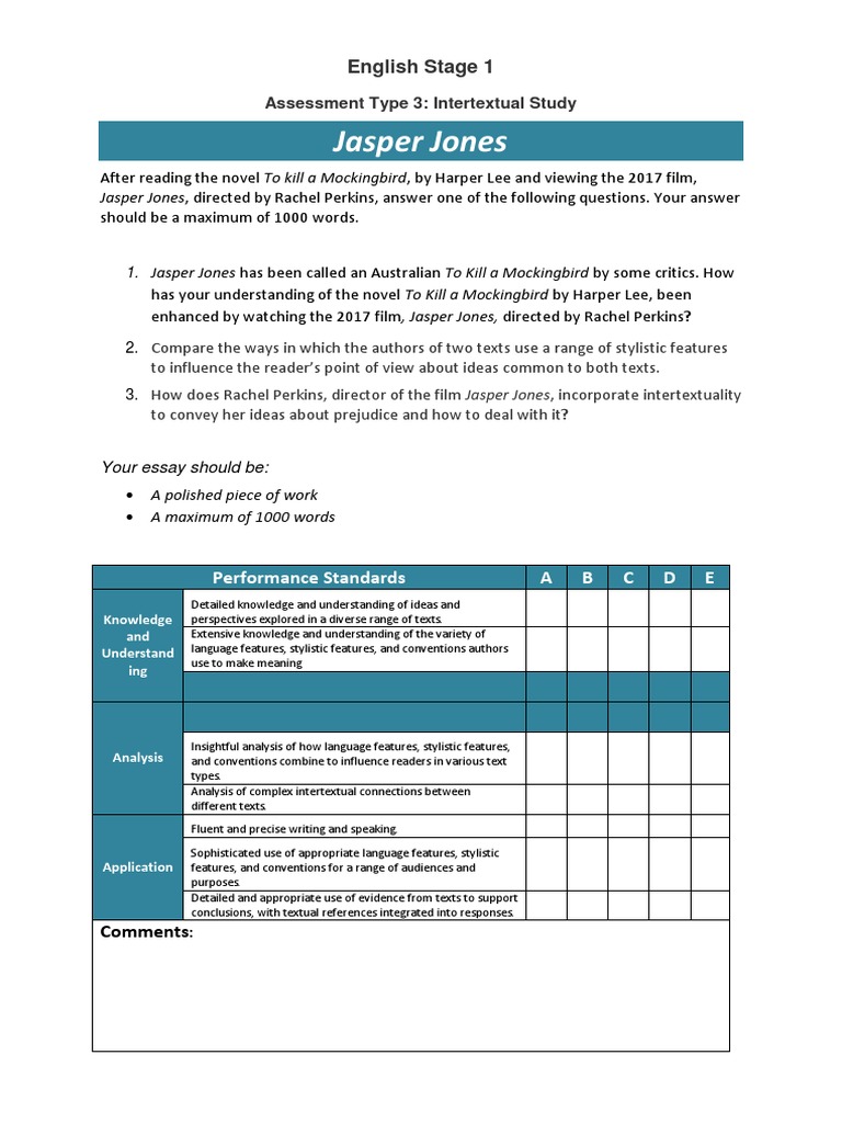 Jasper Jones Assessment Task | PDF