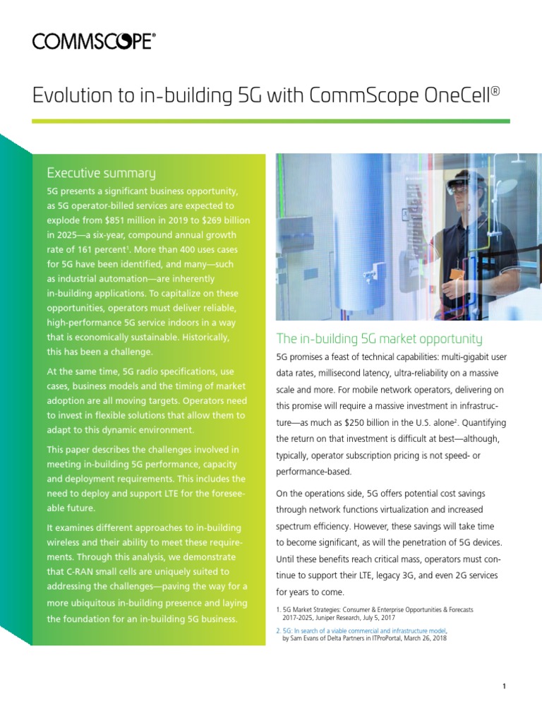 Evolution To In-Building 5G With Commscope Onecell: Executive Summary ...