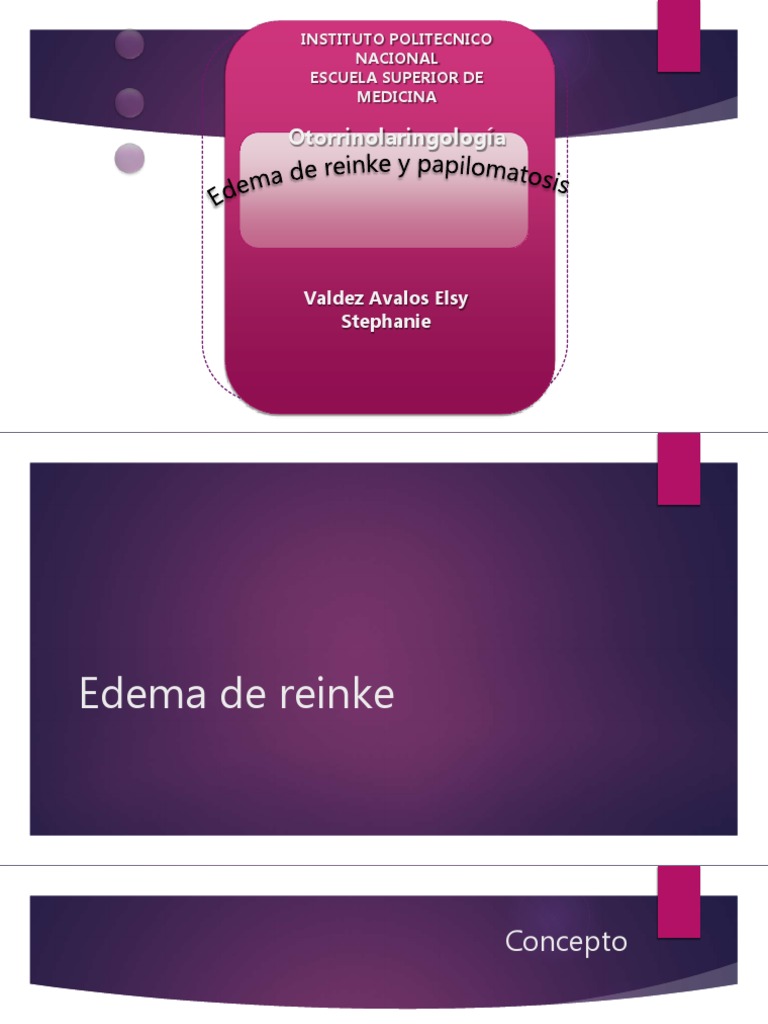 Edema de Reinke | PDF | Especialidades Medicas | Medicina CLINICA