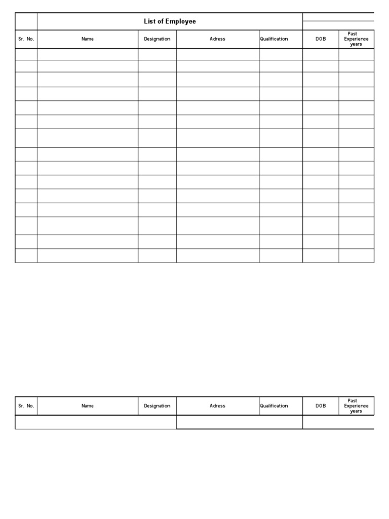Employee List Overview | PDF