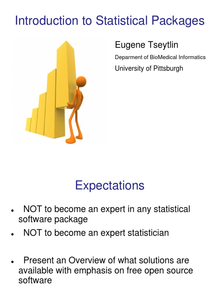 Introduction To Statistical Packages: Eugene Tseytlin | PDF | R (Programming Language) | Computing