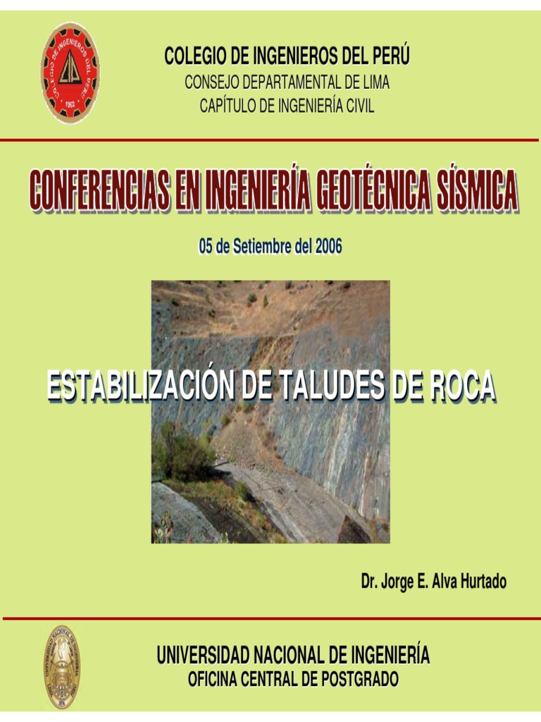 Taludes Rocas PDF | PDF | Túnel | Puente