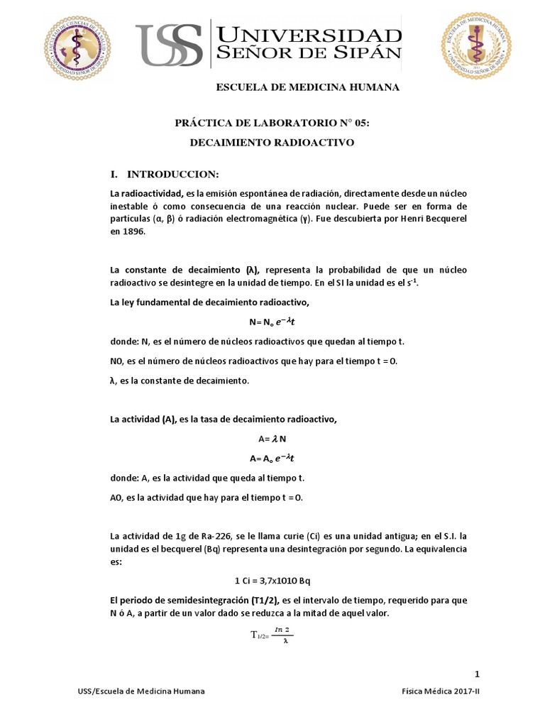 Decaimiento de Radioactivo | PDF | Desintegración radioactiva | Física ...