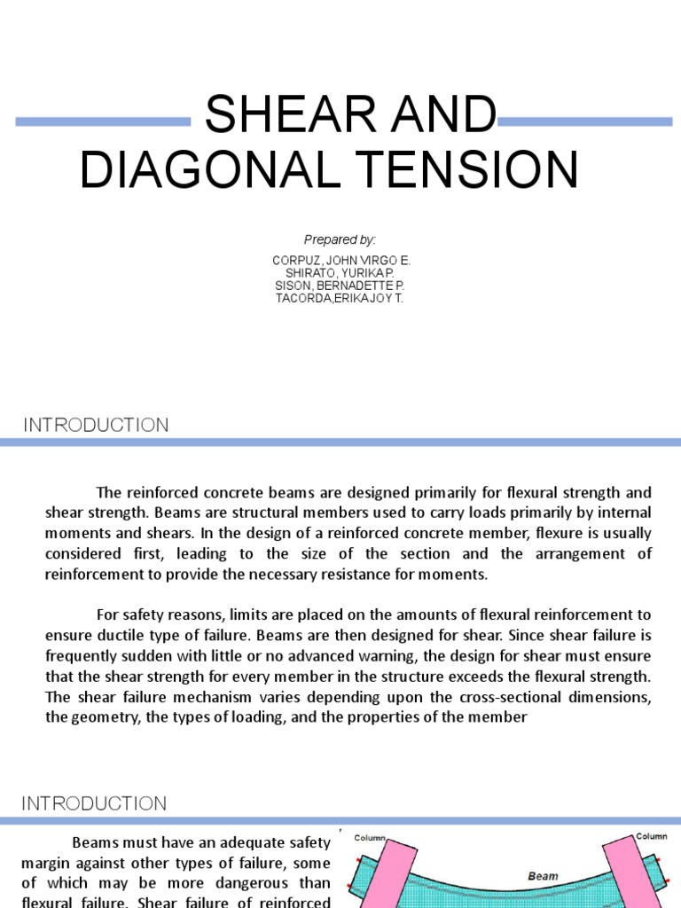 Shear and Diagonal Tension in Beams | PDF | Beam (Structure) | Bending