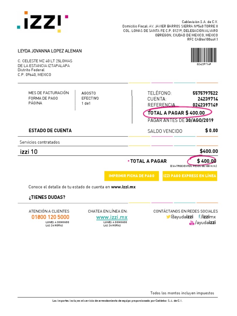 Resibo Izzi | Business