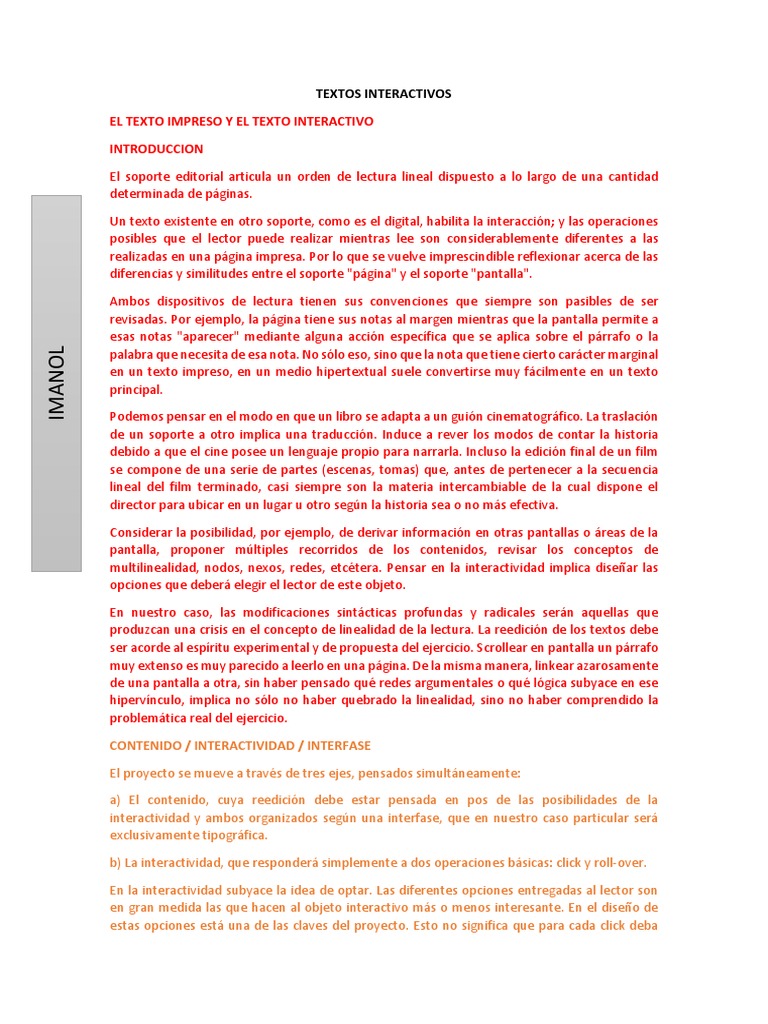 Textos Interactivos | Descargar gratis PDF | Hipertexto | Chat en linea