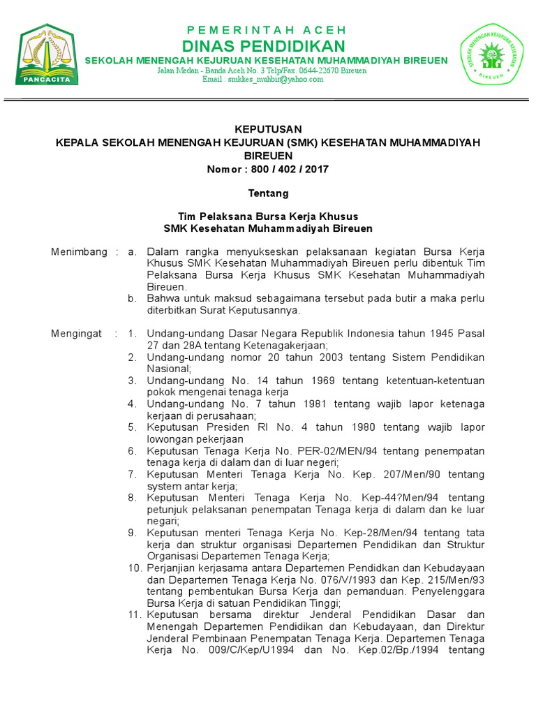 SK BKK Muhammadiyah | PDF