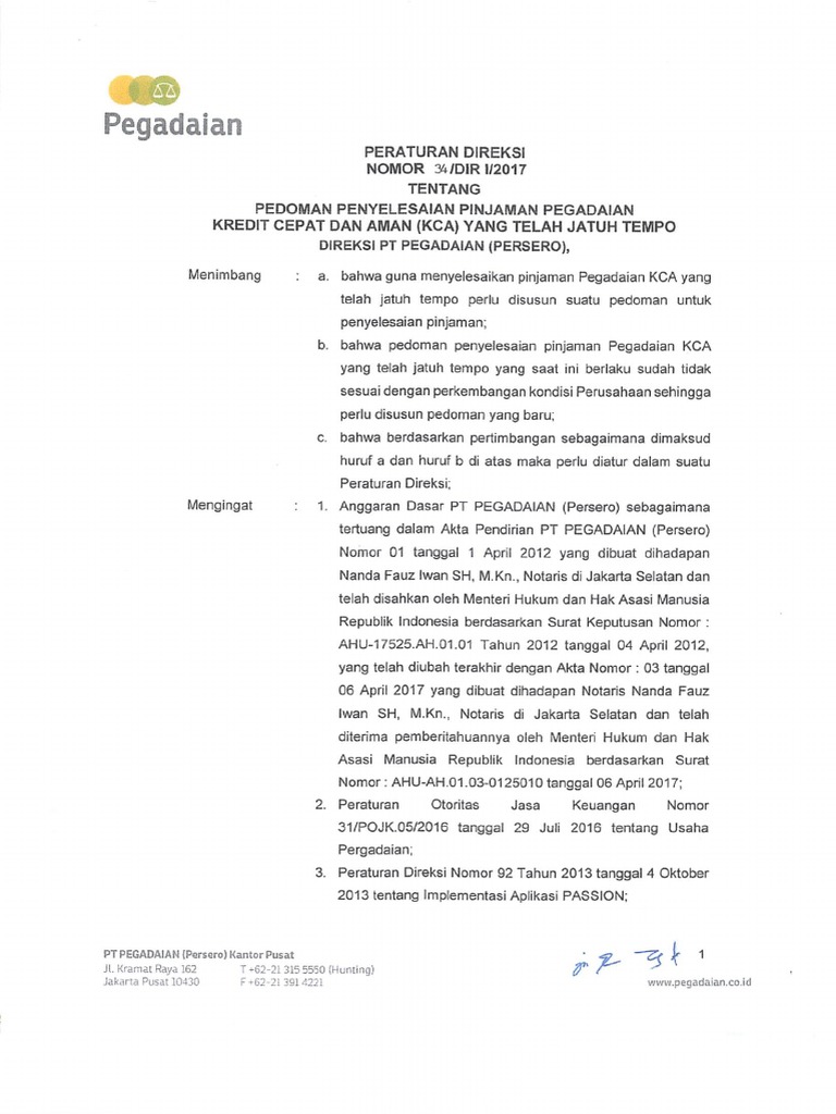 Yelesaian Pinjaman Pegadaian KCA PDF | PDF