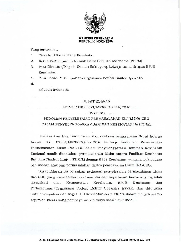 Se Menkes HK.03.03 - Menkes - 518 - 2016 PDF | PDF