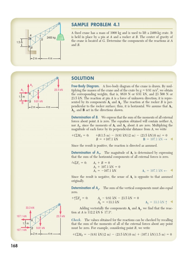 Reacciones 2D | PDF | Force | Equations