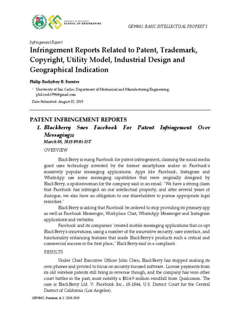 Protecting Intellectual Property: BlackBerry and Facebook Engage in ...