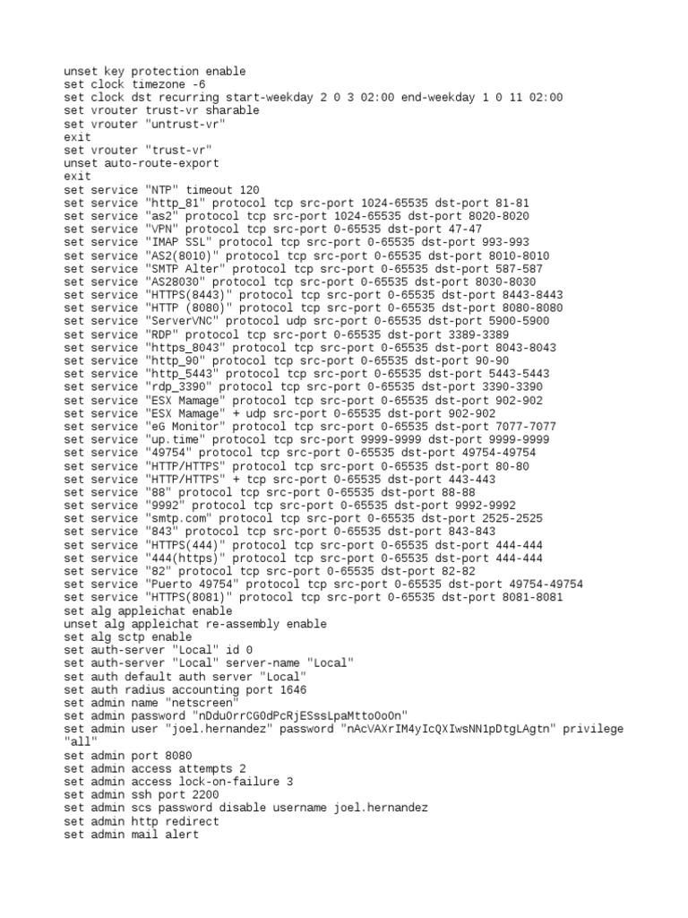 SSG 140 Example Configure | PDF | Radius | Transmission Control Protocol
