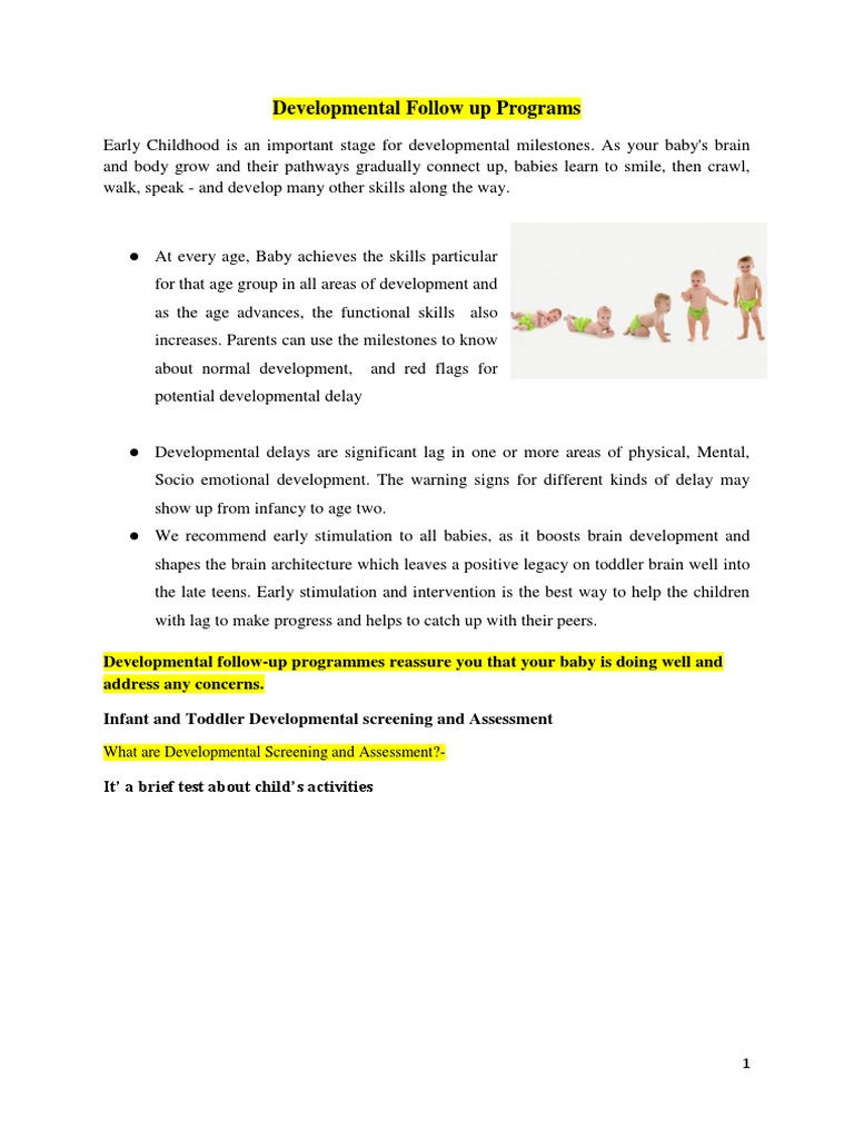 Developmental Follow Up Programs | PDF | Child Development | Relationships