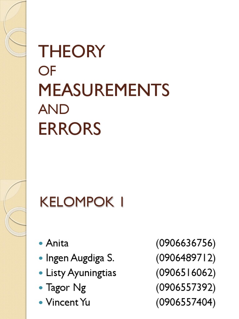 Theory of Measurement | PDF
