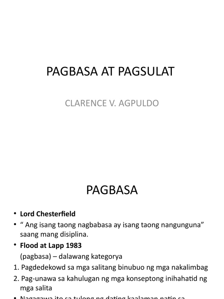 Pagbasa at Pagsulatpowerpoint | PDF