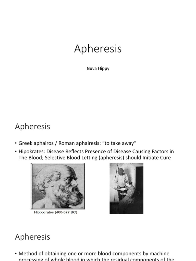 Nova Hippy's Guide to Apheresis | PDF | Blood Donation | Serology