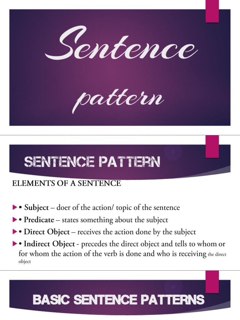 Sentence Pattern | PDF