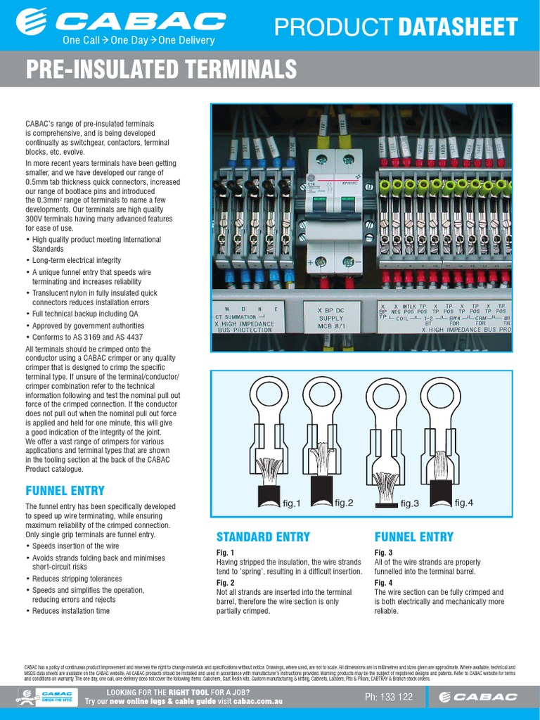 Cabac - Pre Insulated Terminals | PDF | Wire | Electrical Connector